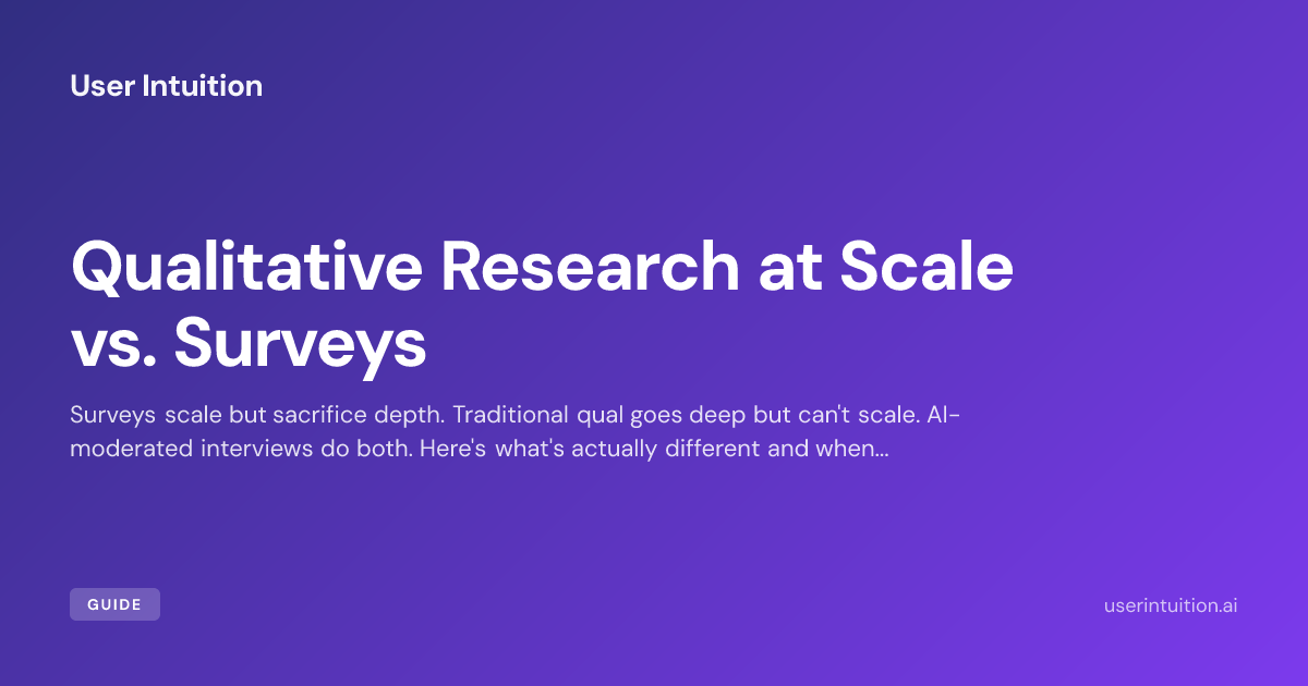 Qualitative Research at Scale vs. Surveys