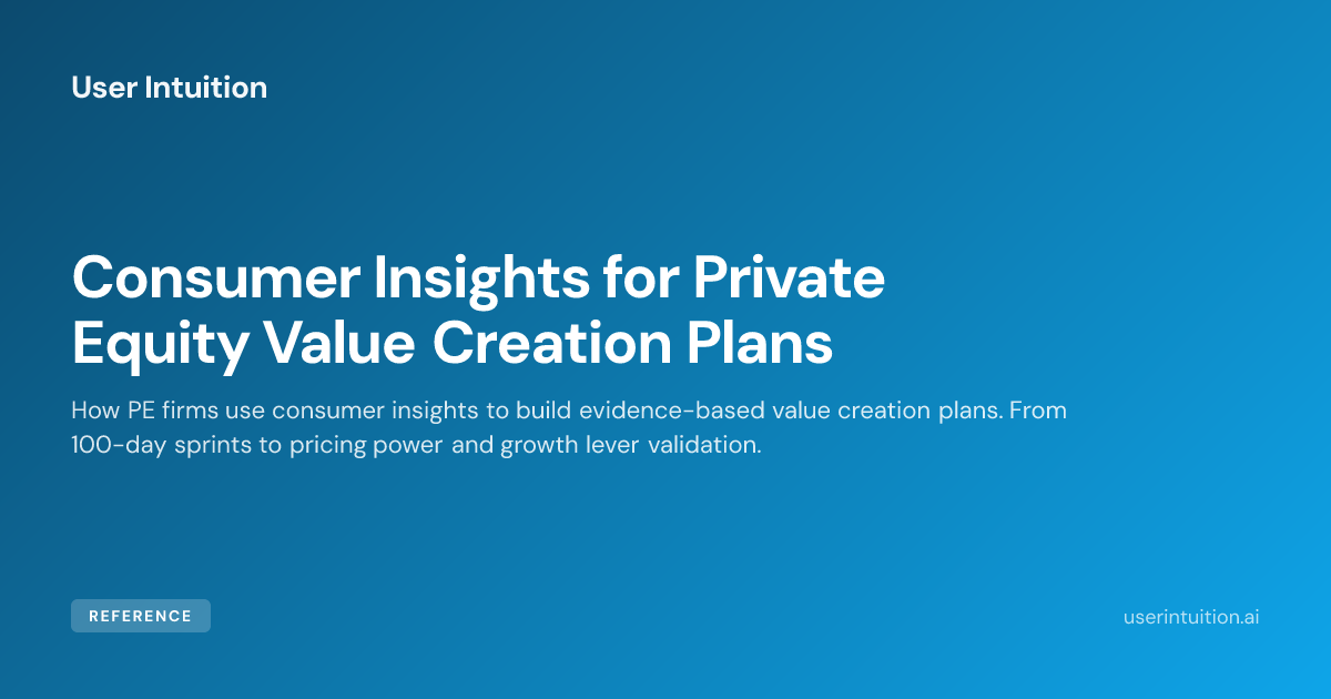 Consumer Insights for Private Equity Value Creation Plans