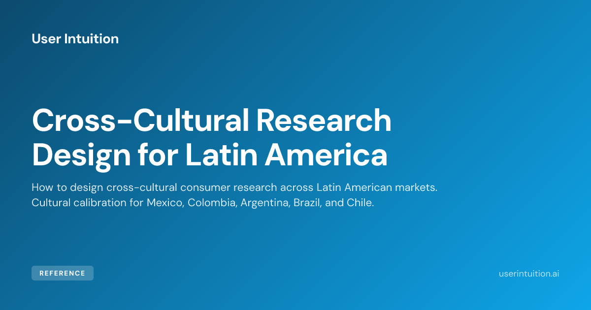 Cross-Cultural Research Design for Latin America
