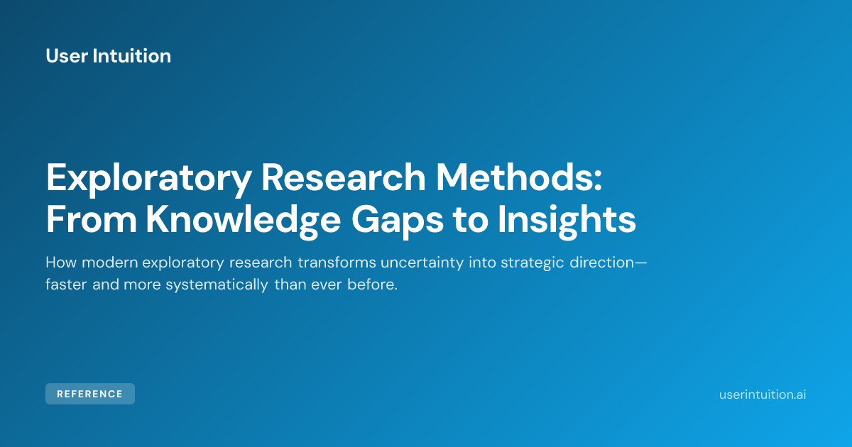 Exploratory Research Methods: From Knowledge Gaps to Insights